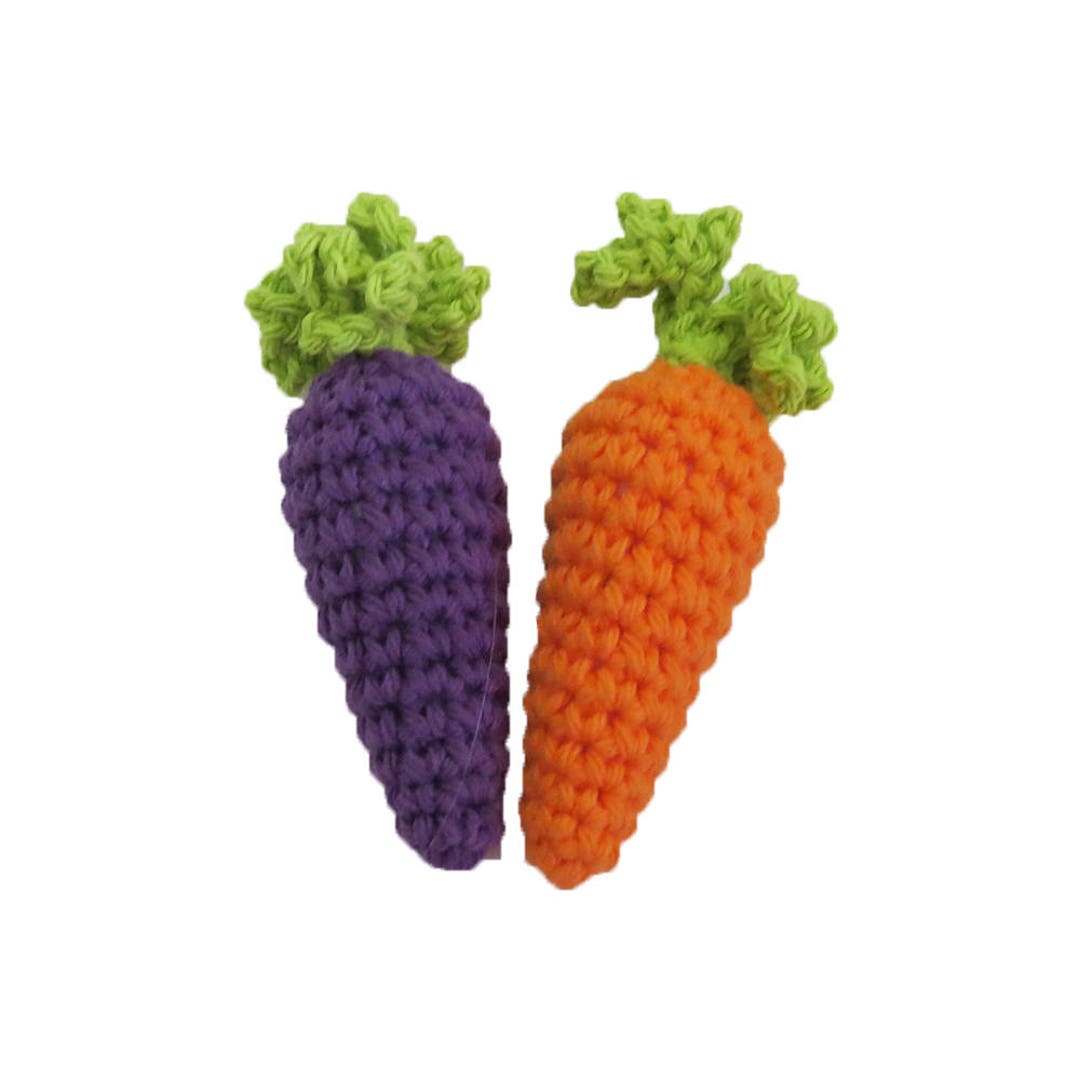 Mini Rainbow Carrots With Curly Leaves - Set of 2 - Catnip, Rattle or ...