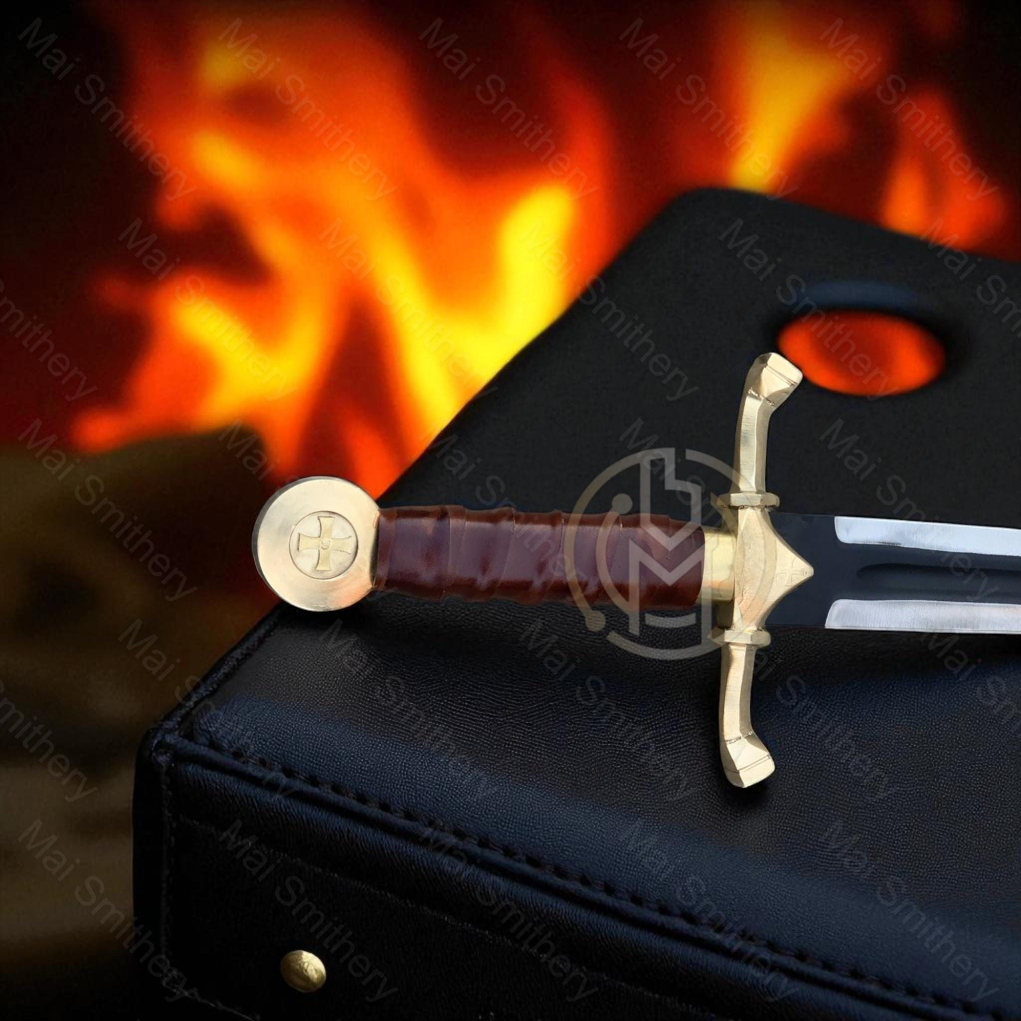Templar Knight Sword Replica: Custom Forged Medieval Collectible - Etsy