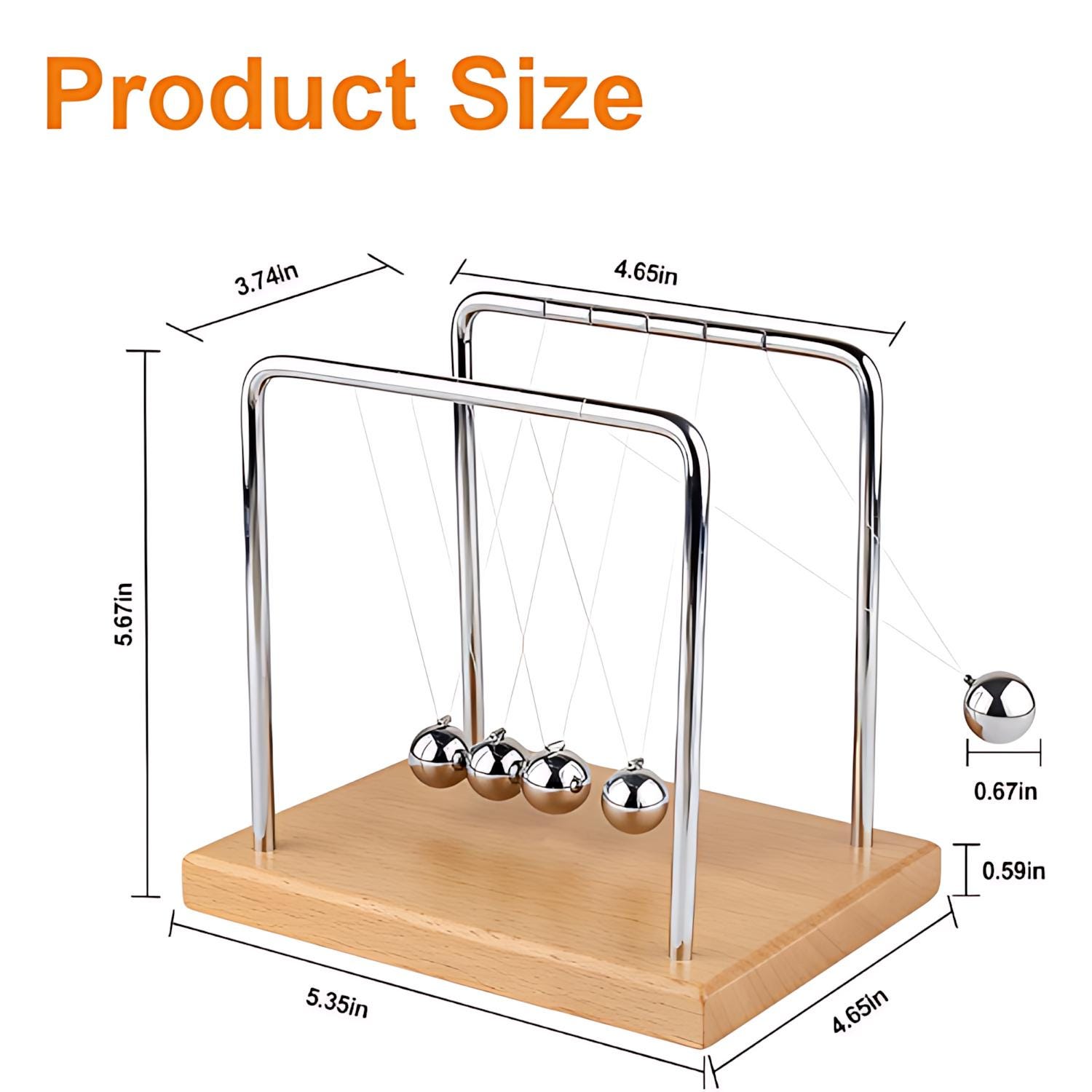 Newton’s Cradle Balance Balls Kinetic Desk Decor (5 Beads) Science ...