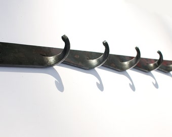 IRON COAT RACK hand Forged by a Blacksmith Rustic Hooks - Etsy