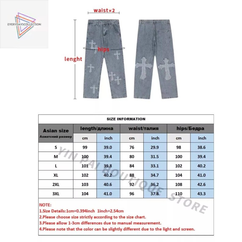 Grey Washed Denim Jeans With Signature Cross Design - Etsy