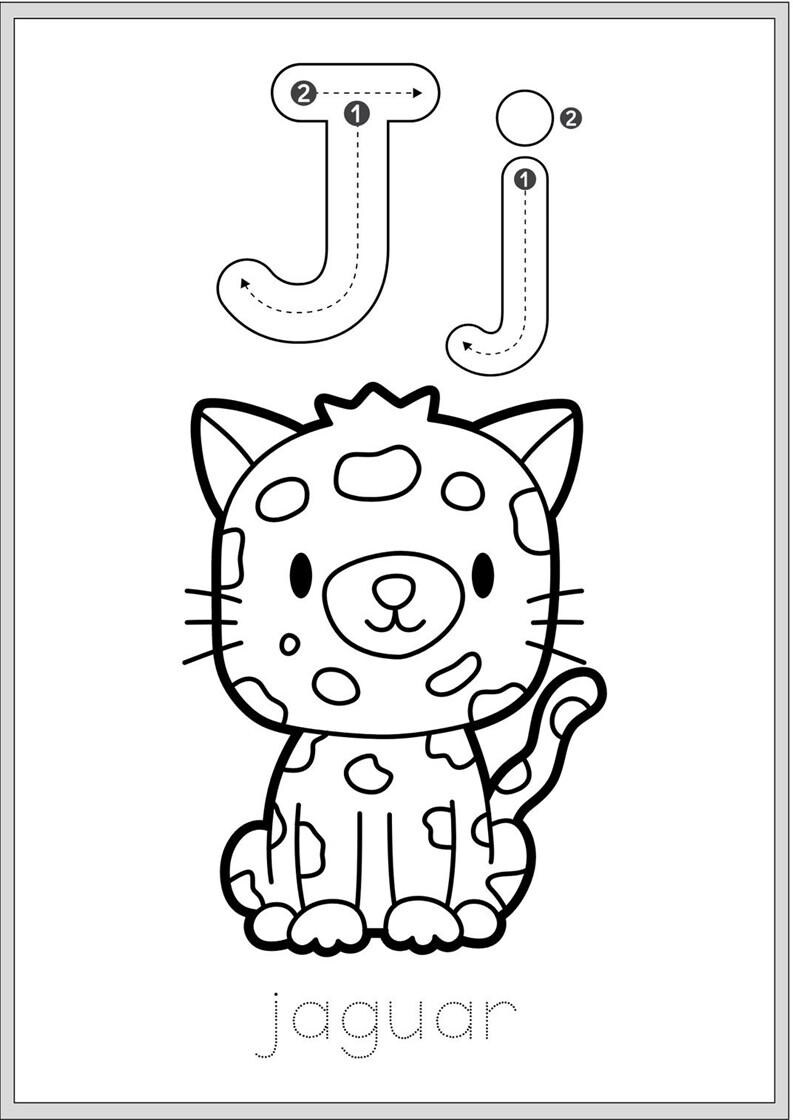 Animal Alphabet Tracing & Coloring Book - Etsy