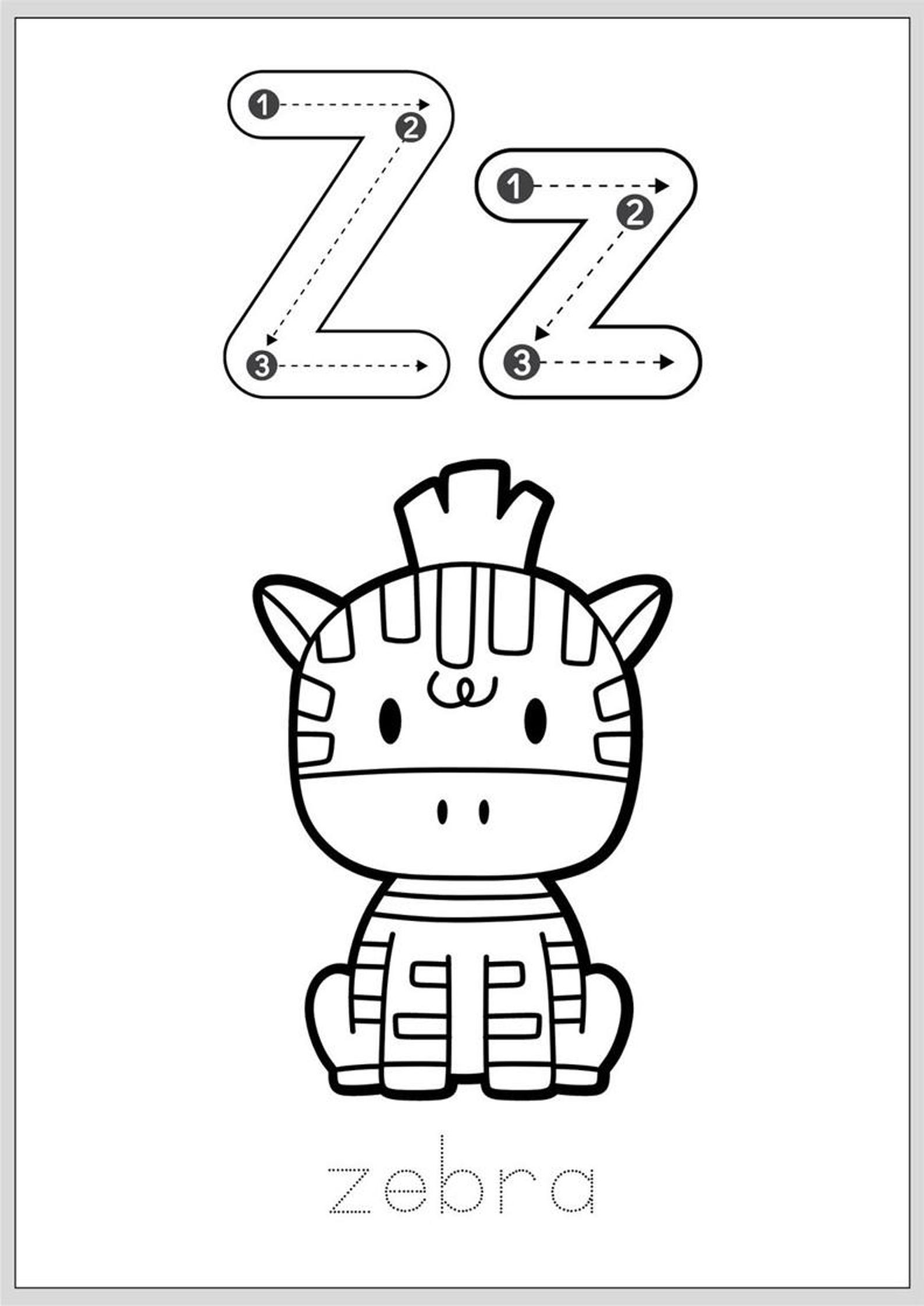 Animal Alphabet Tracing & Coloring Book - Etsy