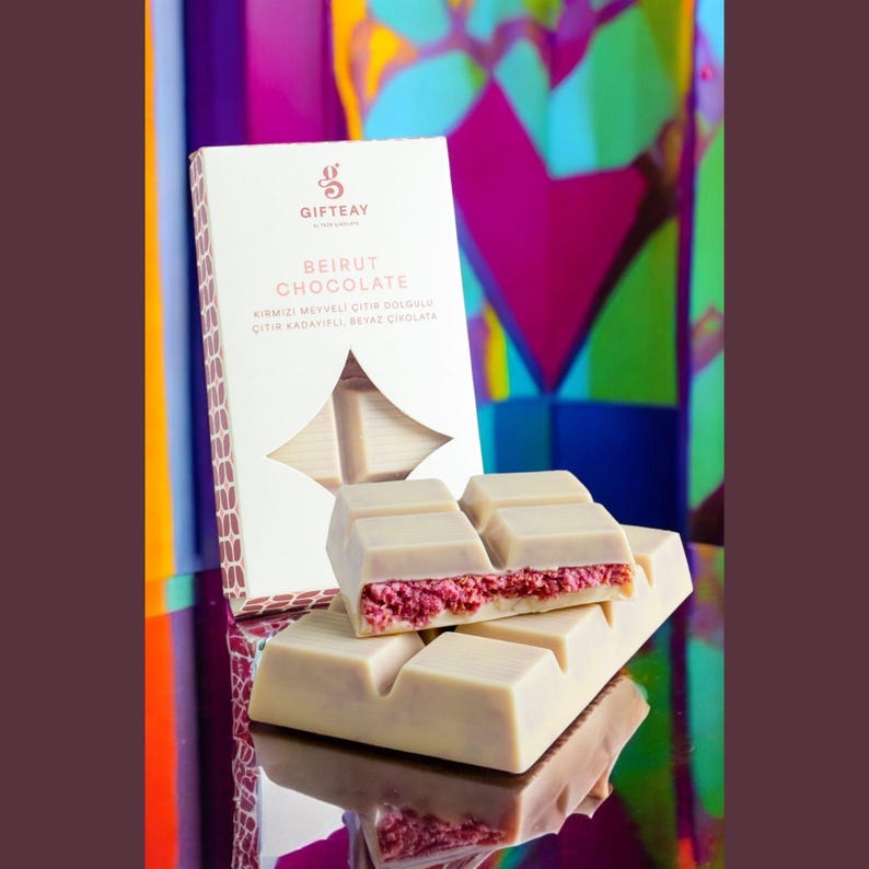 White Chocolate Beirut Bar: Red Fruits & Crispy Kadayif, Handmade ...