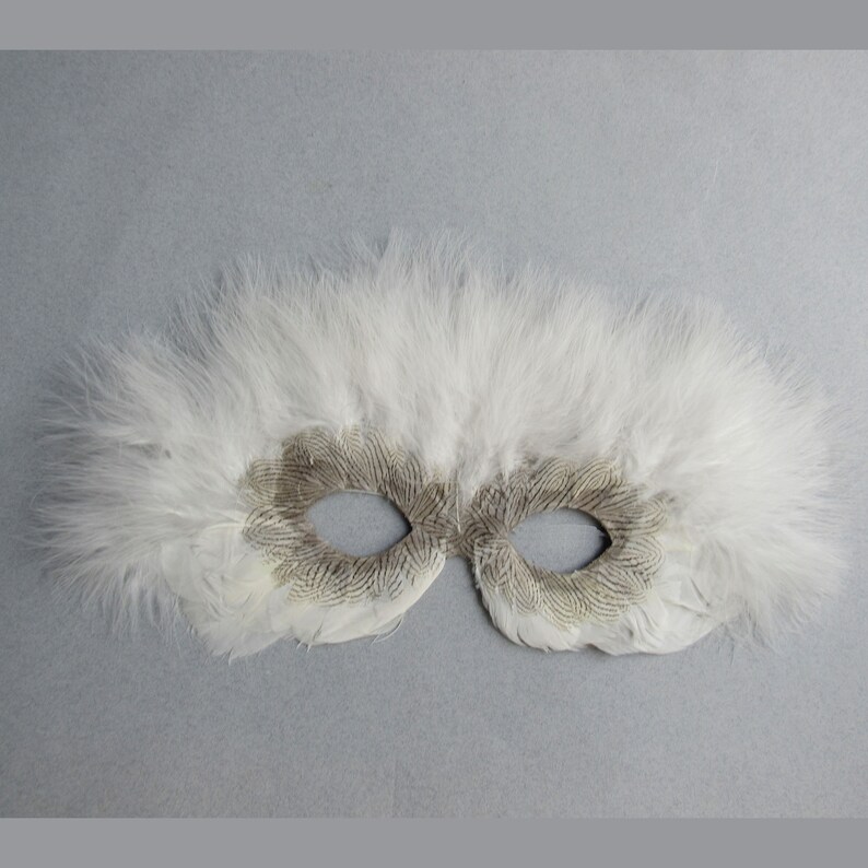 Fantasy Inspired White Feather Mask Ghost or Snow Queen or Angel ...