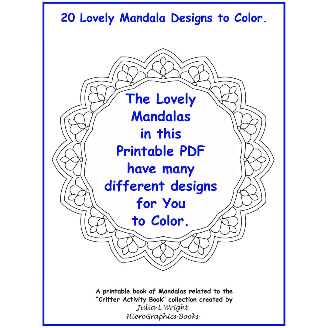 Twenty Lovely Round Mandalas Created in Unique Patterns to Download ...