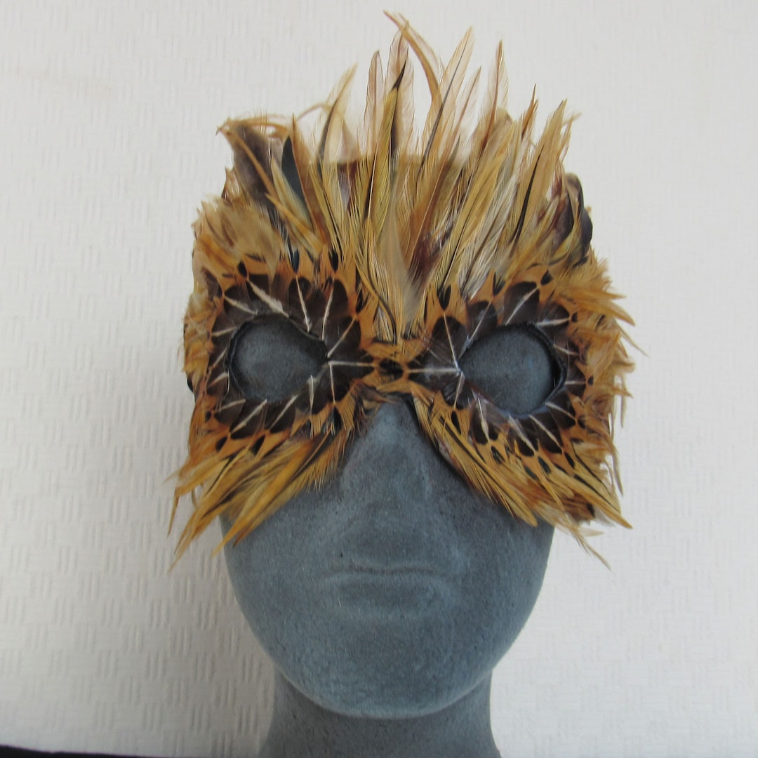 Golden Feather Mask to Inspire a Lion, Goddess or Warlock Costume for ...