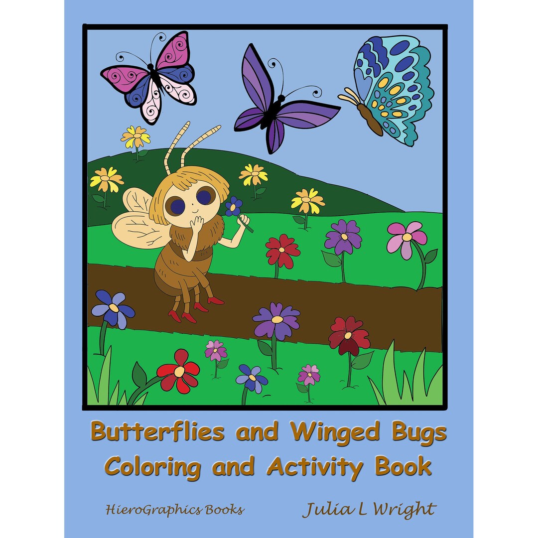 Butterflies and Winged Bugs Coloring and Activity Book: Coloring Pages ...