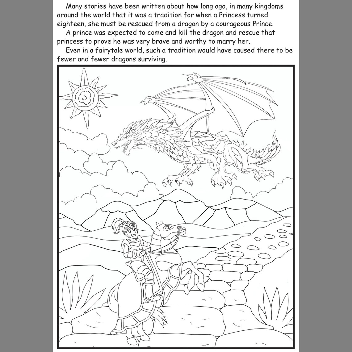 The Last Dragon Story Coloring Activity Book is A Fairy Tale, Dragons ...