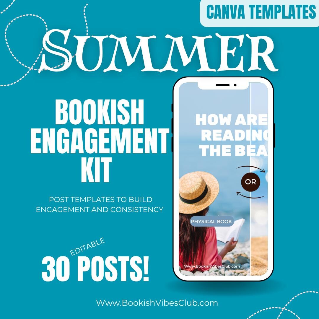 Bookish Social Media Post Templates for Summer Engagment - Etsy