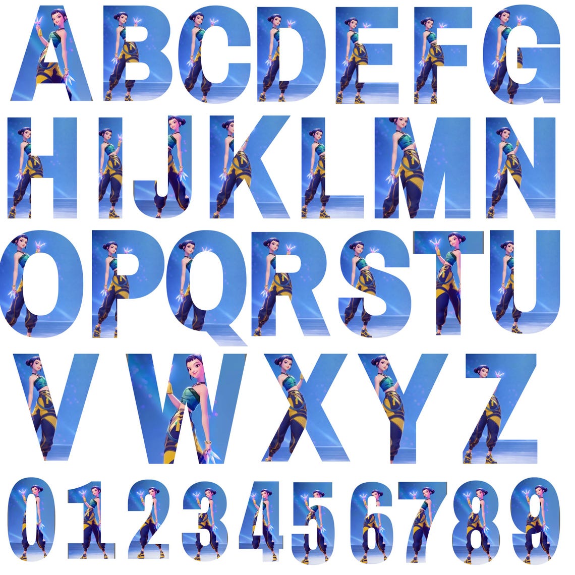 Huntrix Letters Png Bundle, 4 PNG Huntrix Alphabet, Kpop Demon Hunter ...