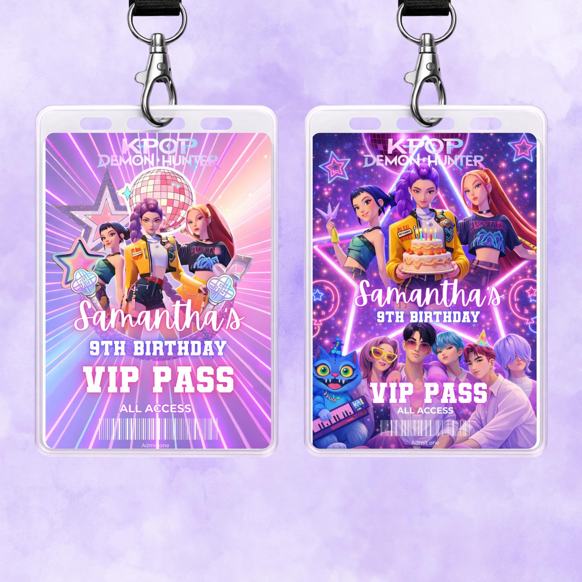 Kpop Demon Hunters VIP Pass Bundle, Huntrix ID Badges, Printable 2 Kpop ...