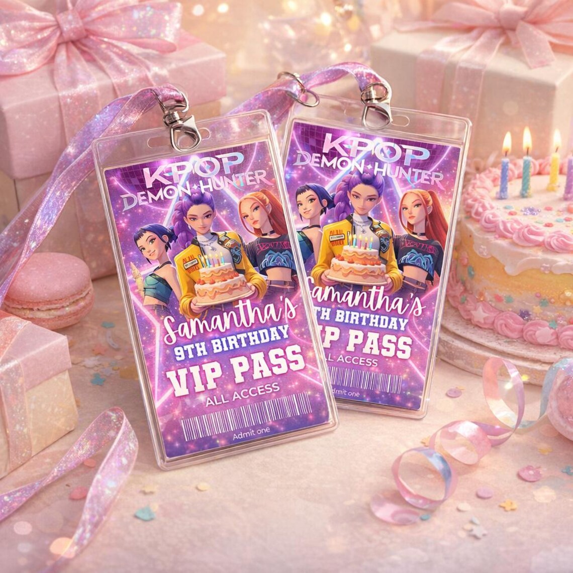 Kpop Demon Hunters VIP Pass Bundle, Huntrix ID Badges, Printable 2 Kpop ...