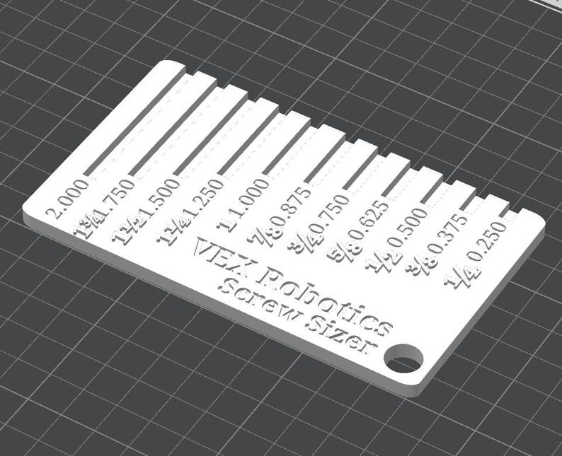 VEX V5 Robotics Screw Size Sizing Tool (customized) - Etsy
