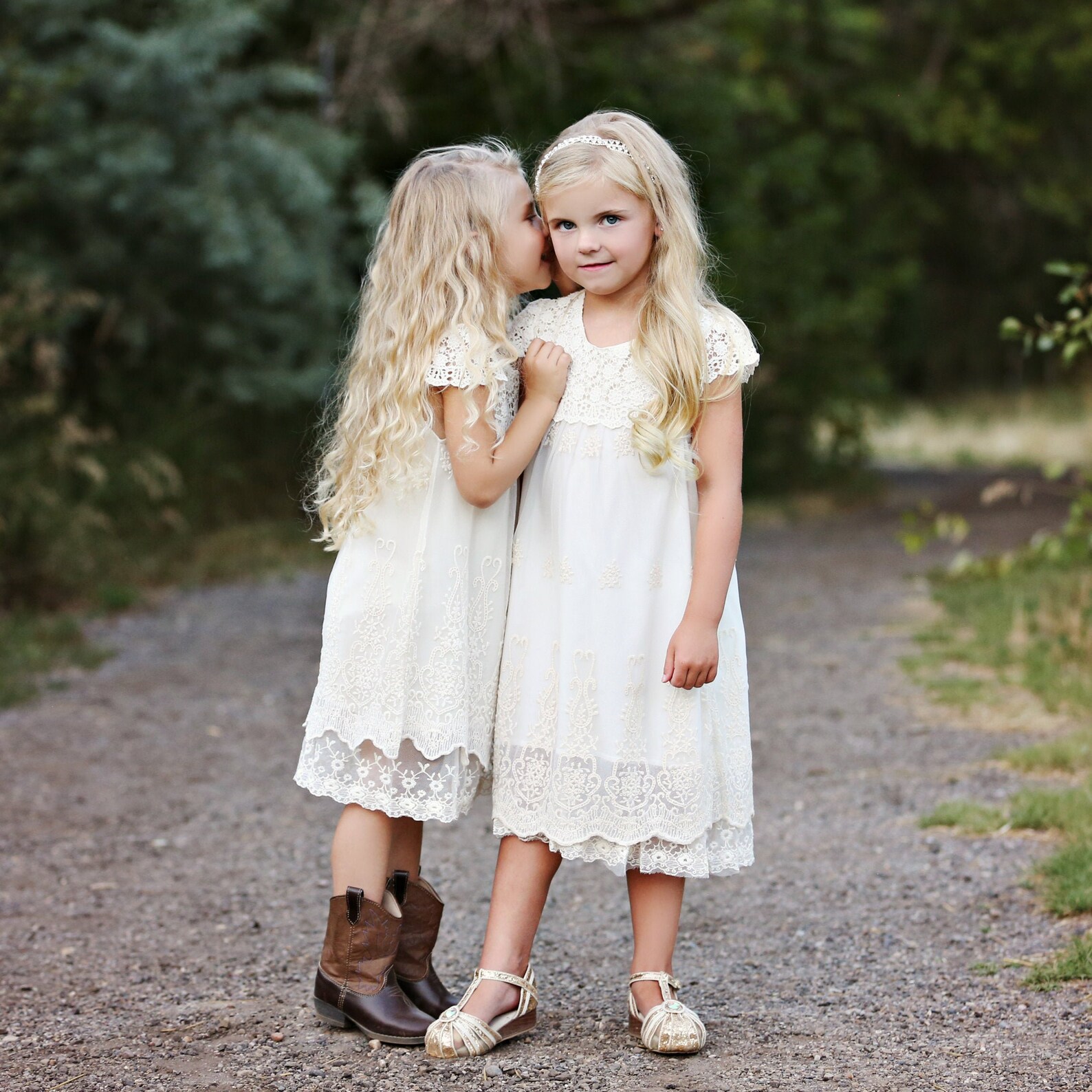Lace Flower Girl Dressflower Girl Dressescountry Rustic Lace Etsy