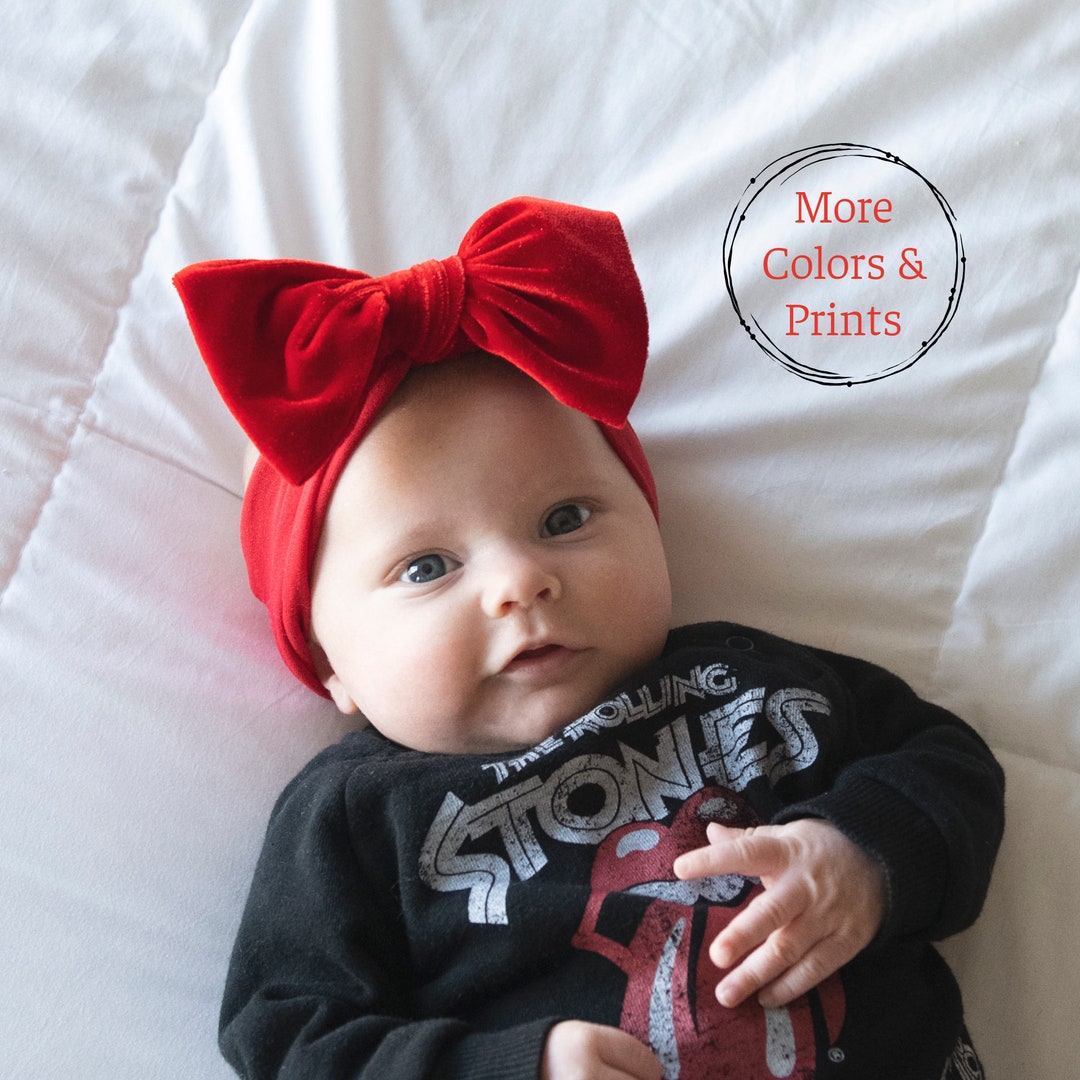 Big Bow Baby Girl Headband, Newborn Headbands, Toddler Velvet Bows ...