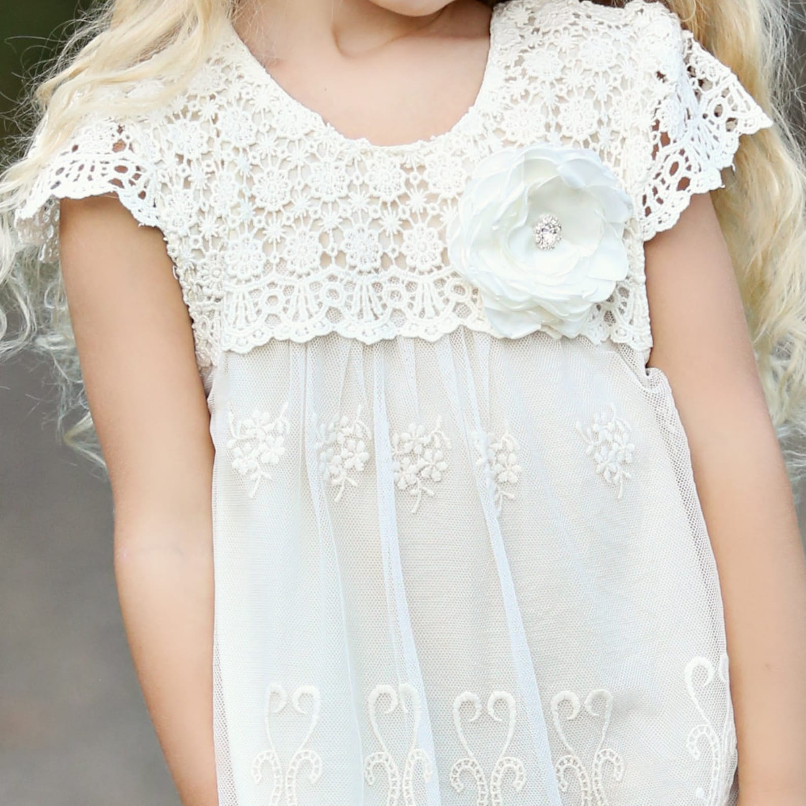Lace Flower Girl Dressflower Girl Dressescountry Rustic Lace Etsy