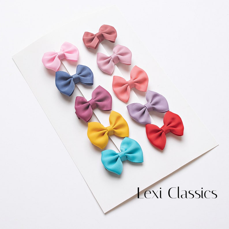SET of TEN Bows Hair Clip Baby Toddler Hair Bows Clips Baby - Etsy