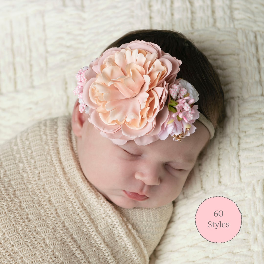 Baby Headbands, Baby Girl Headband,floral Nylon Headband, Flower Crown ...