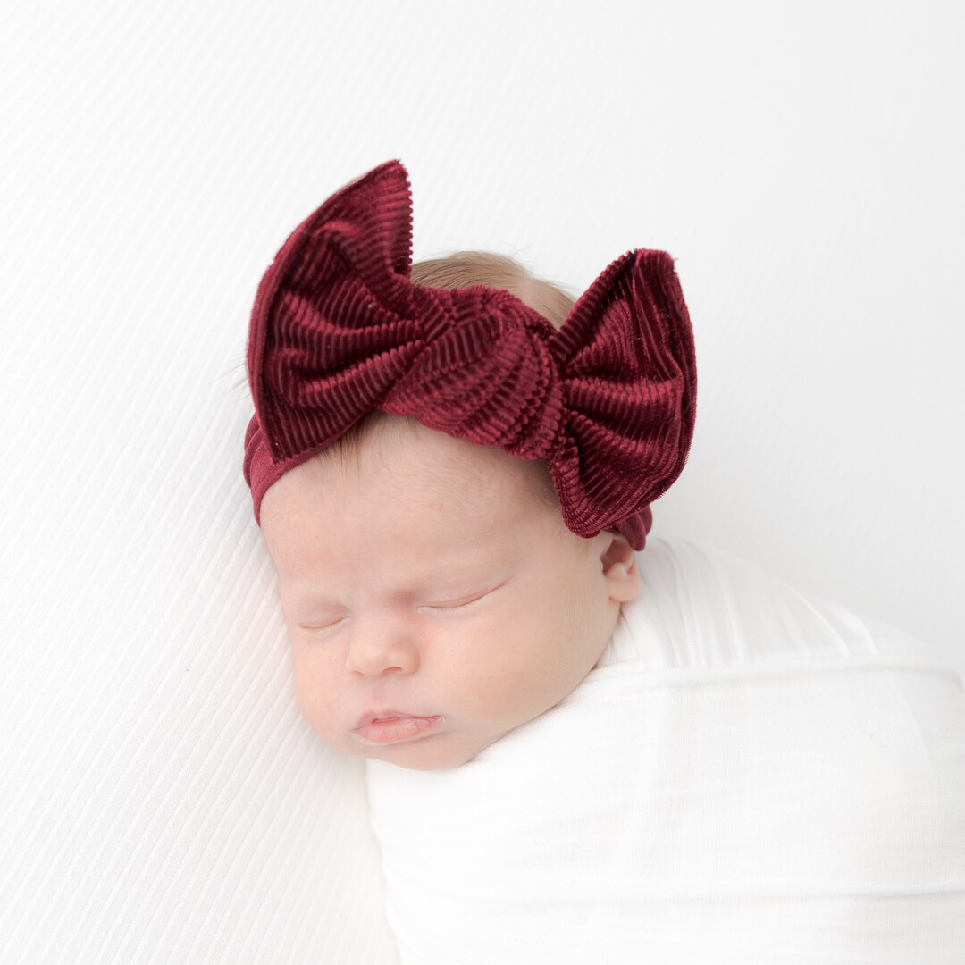 Baby Girl Red Velvet Bow Headband Baby Bow Headband Toddler - Etsy