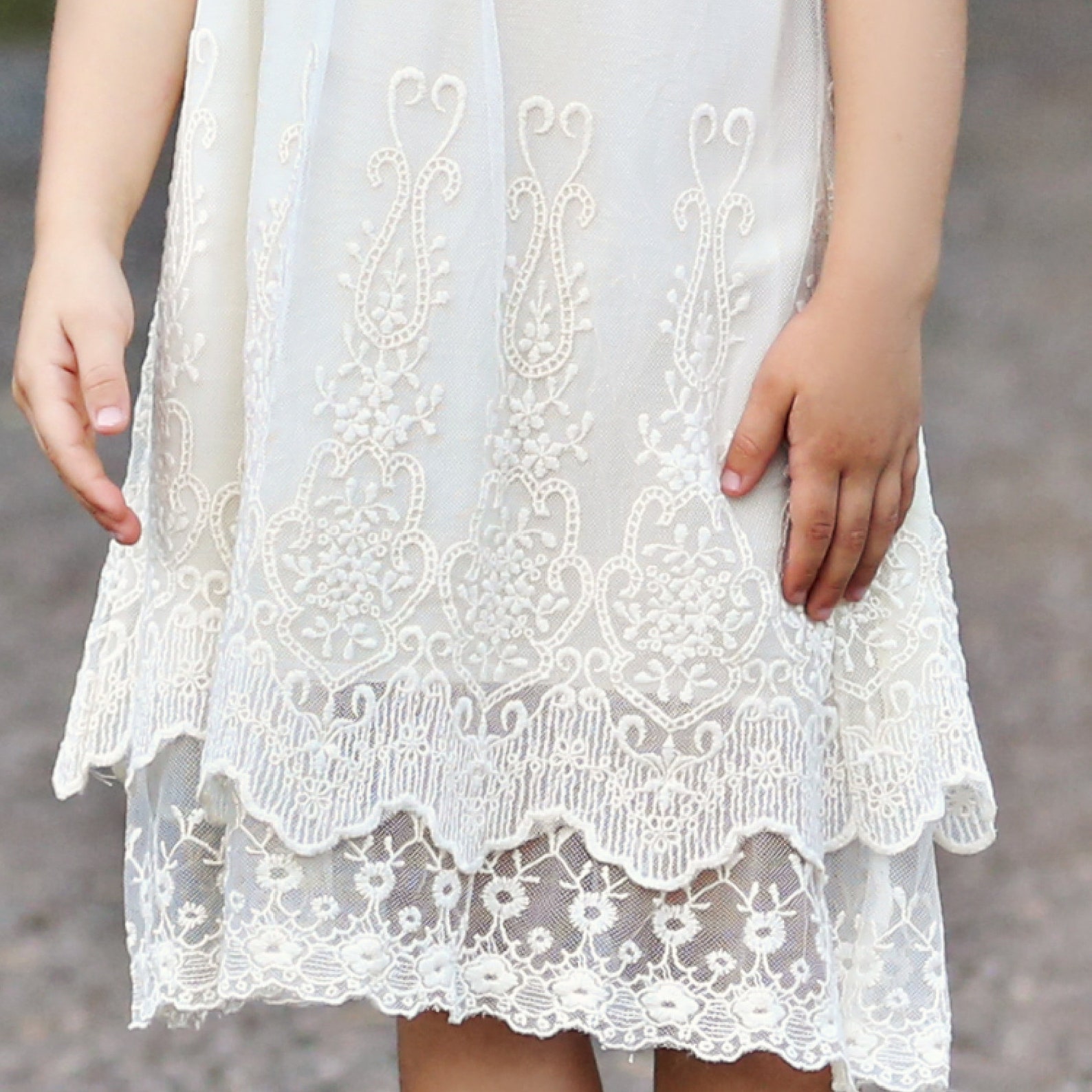 Lace Flower Girl Dressflower Girl Dressescountry Rustic Lace Etsy