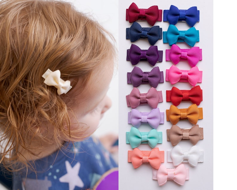 PICK 5 Baby Toddler Snap Clip Baby Bows Mini Bow Hair Clips - Etsy
