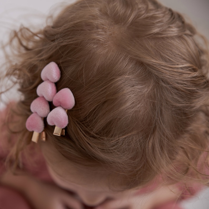 Set of Two Heart Hair Clips Girls Hair Clips Toddler Hair | Etsy
