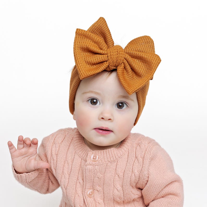 Big Bow Baby Headbands, Baby Girl Hair Bows, Baby Turban, Oversized Bow ...