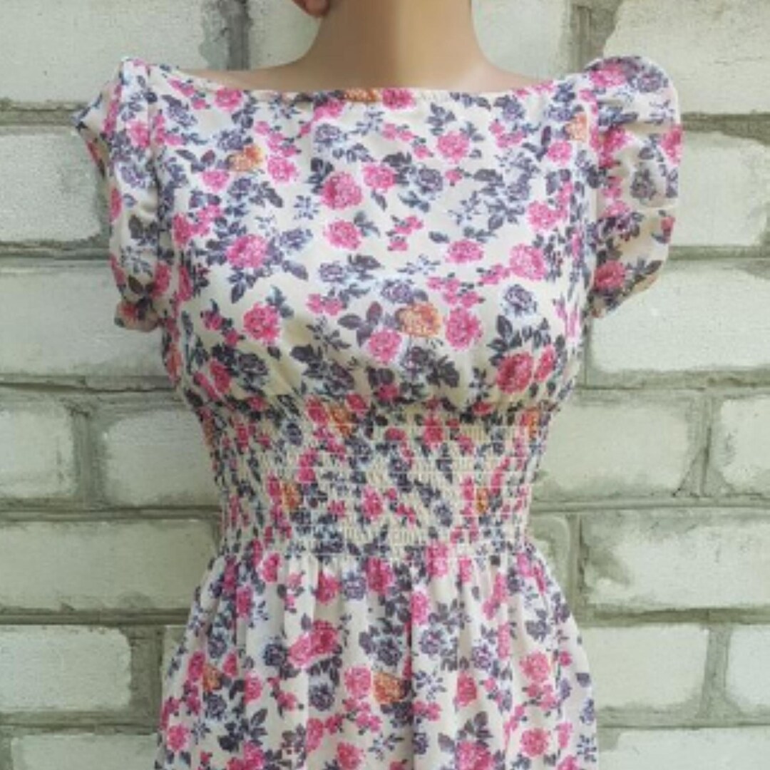 Influence Pink Floral Chiffon Short Dress Size M - Etsy