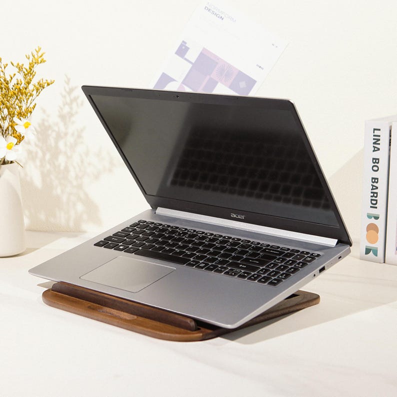 Fathers Day Foldingl Laptop Dock – Walnut Laptop Stand, MacBook Pro ...