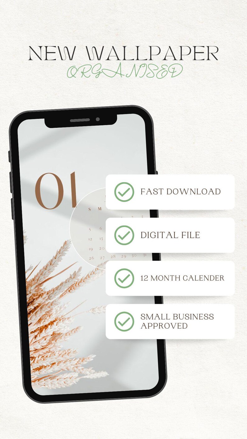 2025 Minimalist iPhone Calendar Wallpaper Pack – 12 Month Digital ...