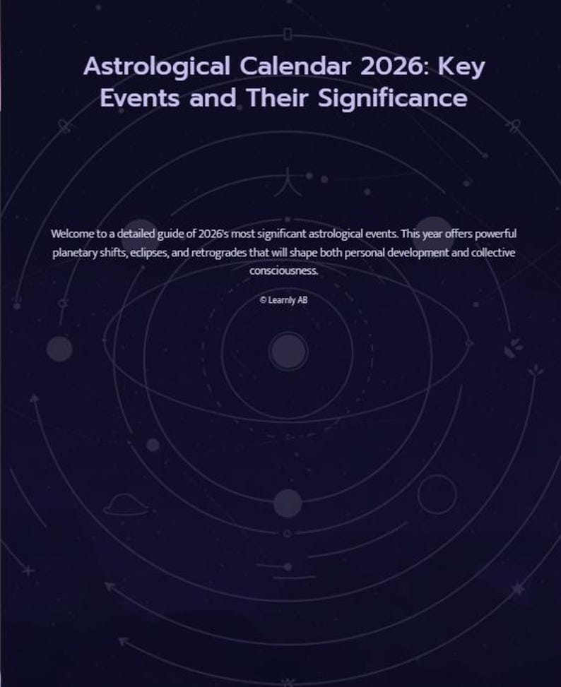 Astrological Calendar 2026: Key Events and Their Significance - Etsy