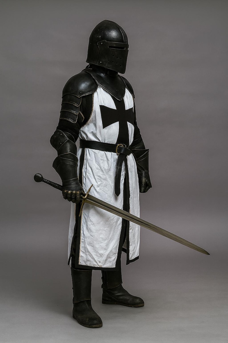 Medieval Black Templar Knight Full Body Armor Set – Handcrafted Suit ...