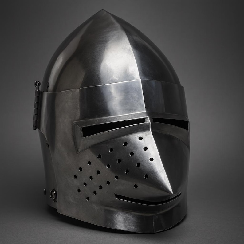 SCA HNB Steel Bascinet Helmet | Medieval Pig Face Helmet | LARP Combat ...
