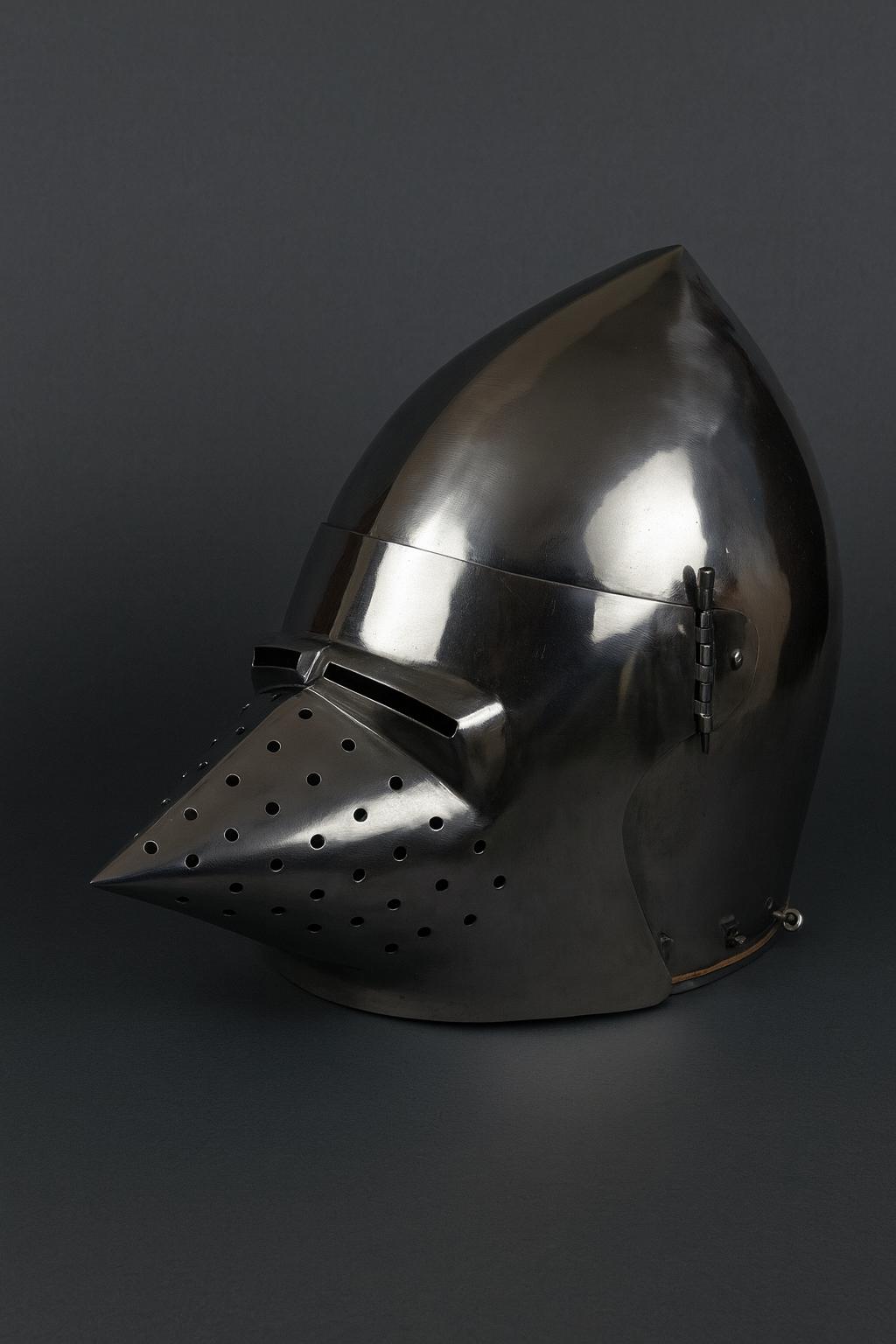 SCA HNB Steel Bascinet Helmet | Medieval Pig Face Helmet | LARP Combat ...