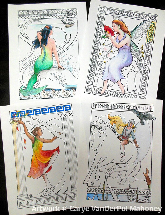 Adult Coloring Pages Instant Download Set of Four Coloring - Etsy Canada