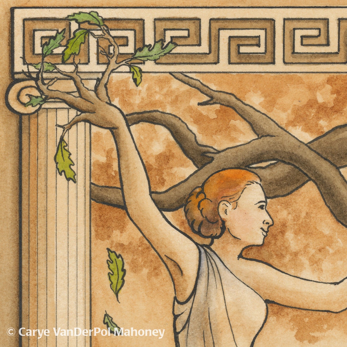 Wood Nymph or Dryad Dancing With an Oak Tree With Greek - Etsy Canada