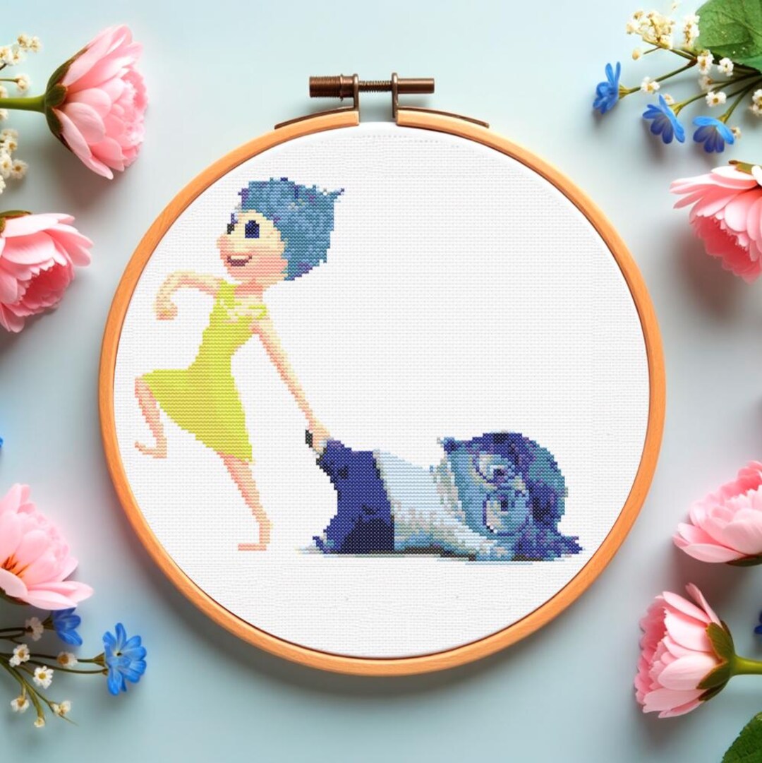 Joy and Sadness Cross Stitch Pattern: Funny Emotions Duo (PDF Pattern ...