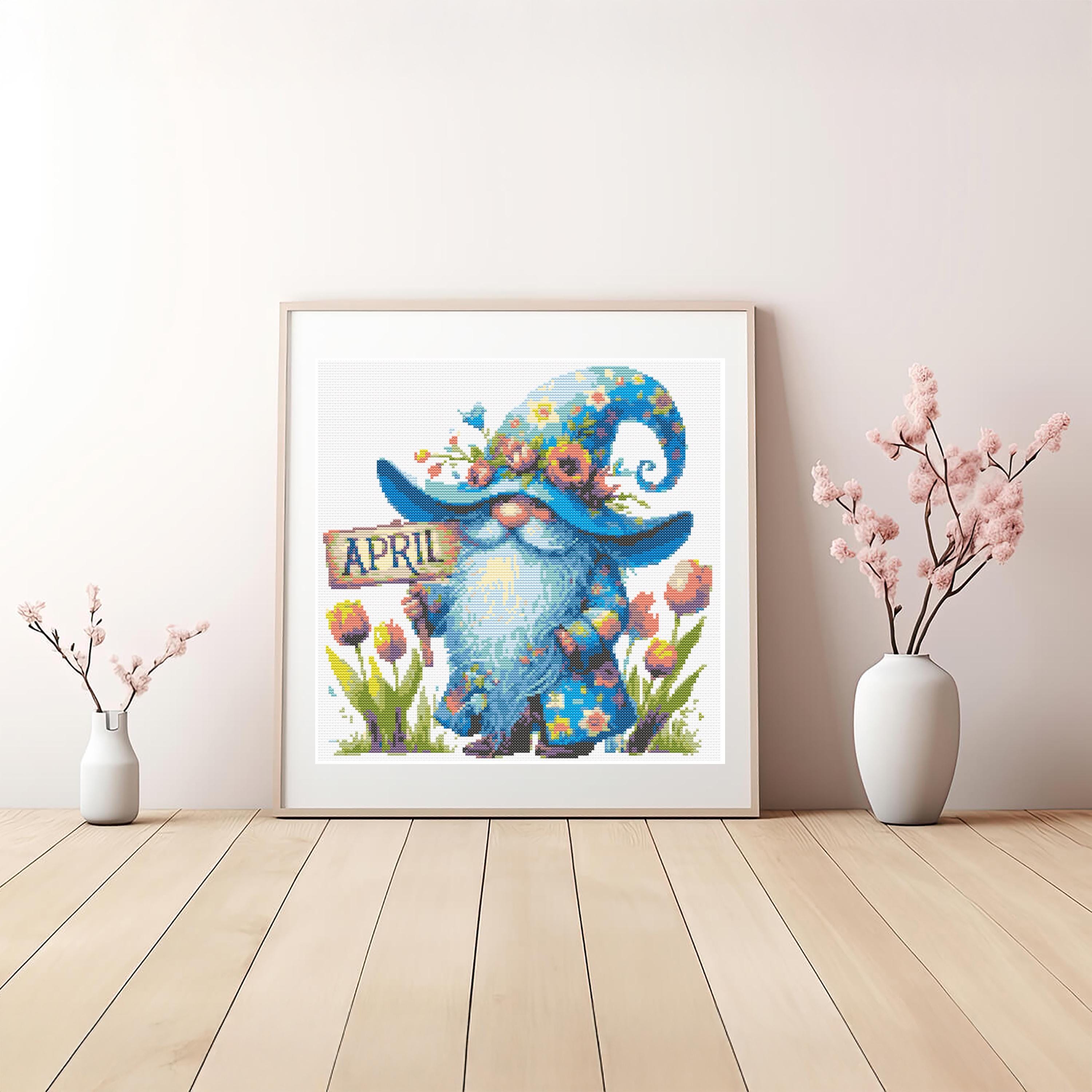 Monthly Gnomes Cross Stitch Pattern Set: 12 Seasonal Embroidery Designs ...