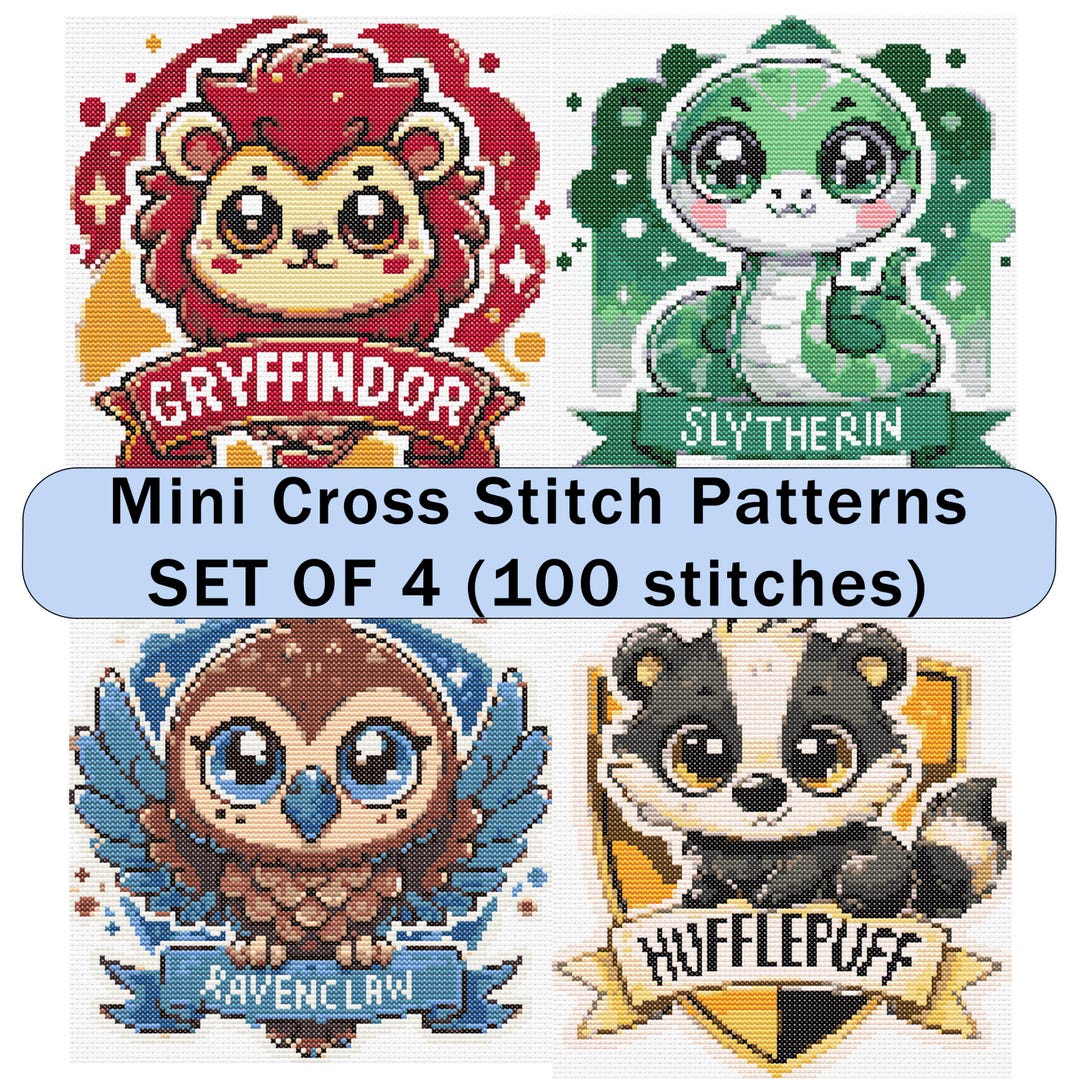 Fantasy Creatures Cross Stitch Pattern Set – Wizard Animals (PDF ...