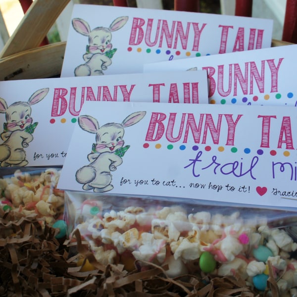 Bunny Tail Trail Mix PRINTABLE Easter Treat Bag Topper PERSONALIZED PDF ...