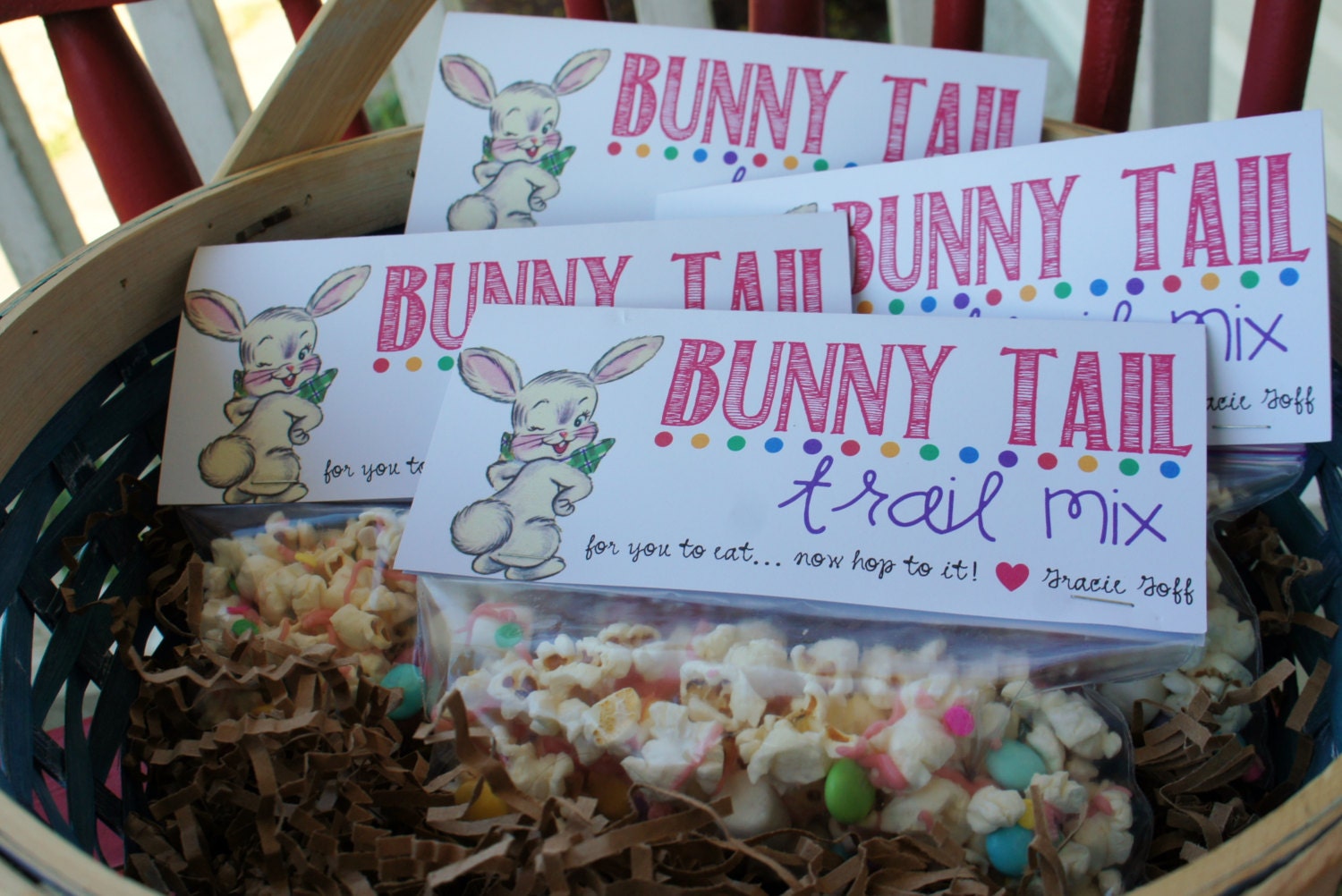 Bunny Tail Trail Mix - PRINTABLE Easter Treat Bag Topper - PERSONALIZED ...