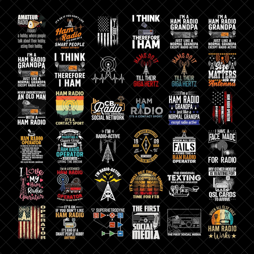 Ham Radio Png Bundle, Amateur Radio Operator Quotes PNG, Funny CB Radio ...