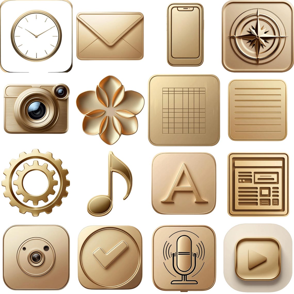 Luxury Gold Ios Icon Pack – Minimal App Icons for iPhone Widgets ...