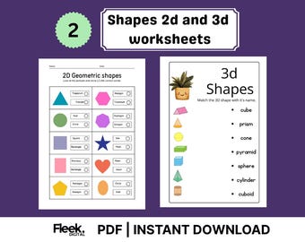 2D & 3D Shapes Workbook: Geometry Learning Activities (digital Download ...