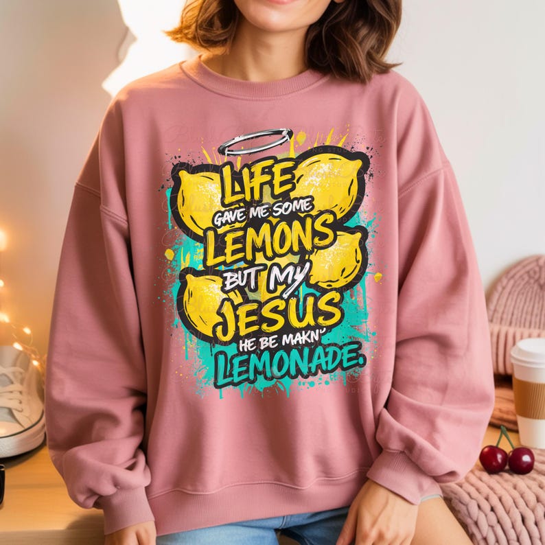 Lemonade Jesus PNG Bundle: Christian Graffiti Shirt Design, 4 Color ...