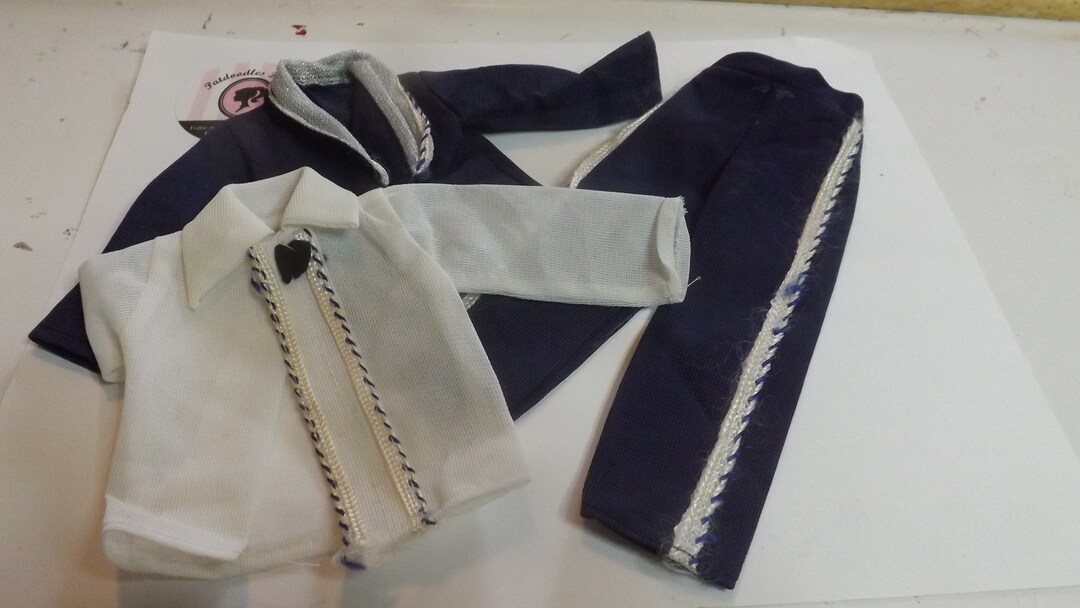 Vintage Barbie Ken Outfit, Ken Clone Tuxedo, Navy Blue Suit, Jacket ...