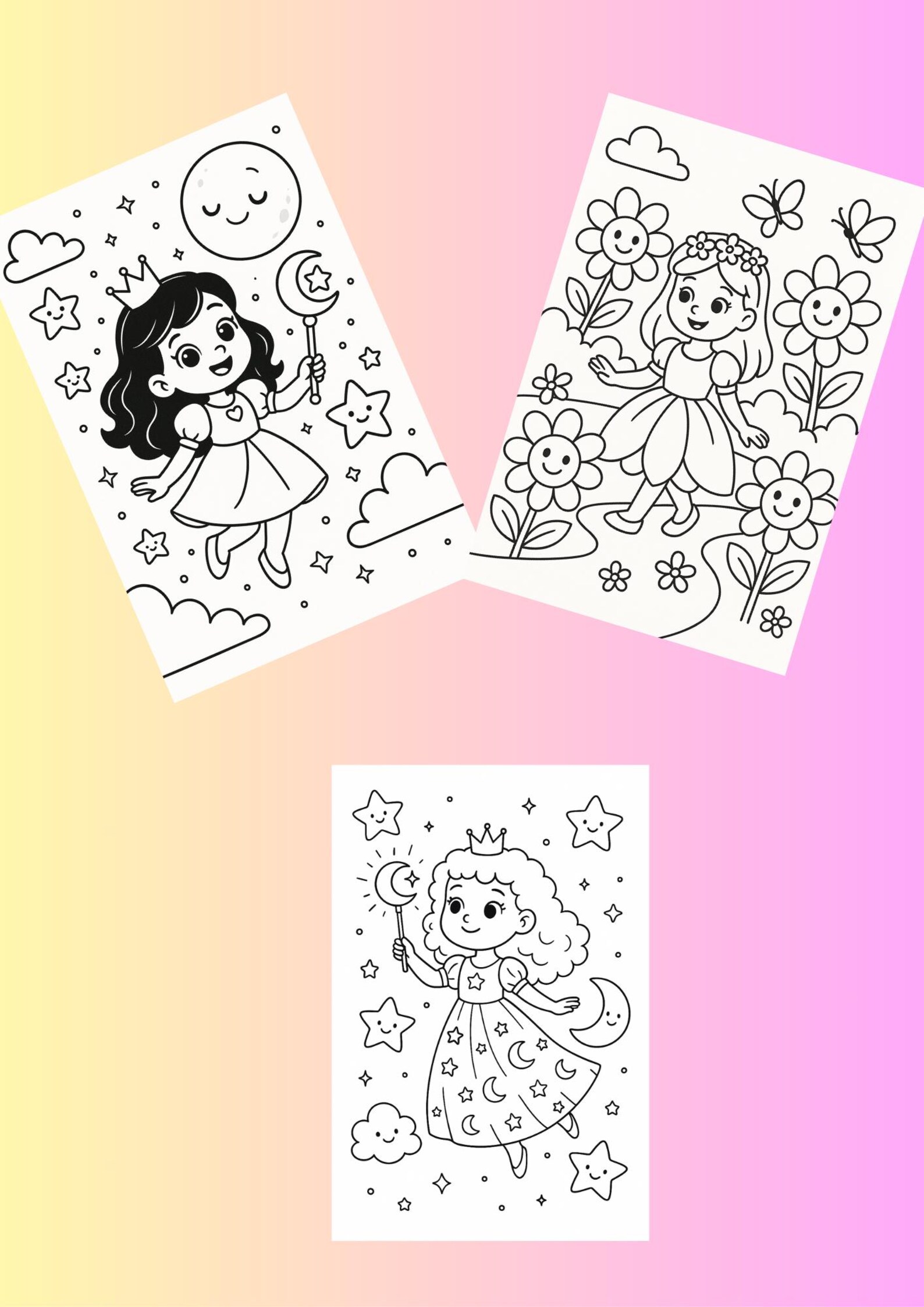 Magical Princess Coloring Book for Girls Ages 2–5 – Printable PDF ...