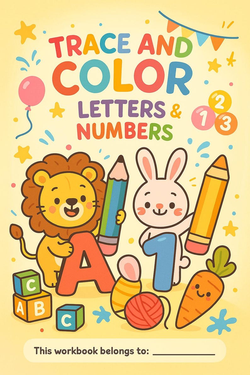 Trace and Color Letters & Numbers | ABC 123 Tracing Pages | Fun ...