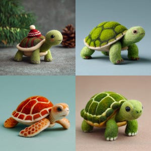 Handmade Felted Wool Turtle Christmas Ornament Christmas Animal Decor ...